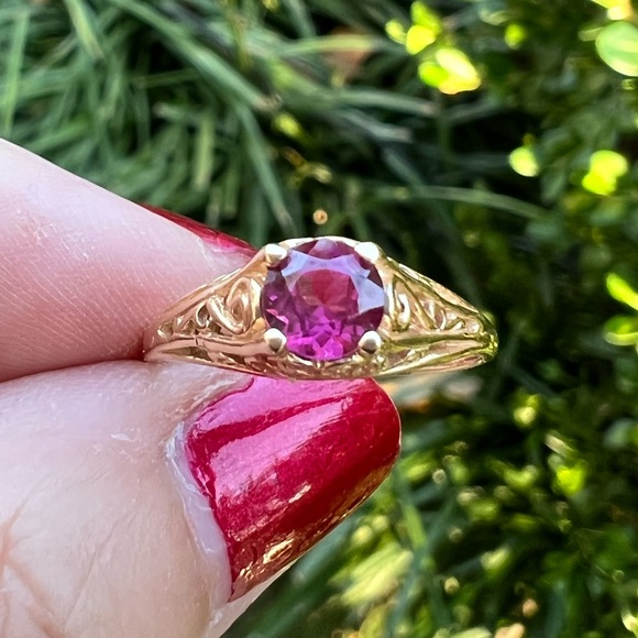 Kabana | Jewelry | Kabana Vintage 4k Yellow Gold Pink Tourmaline Ring Ornate Filigree Design ...